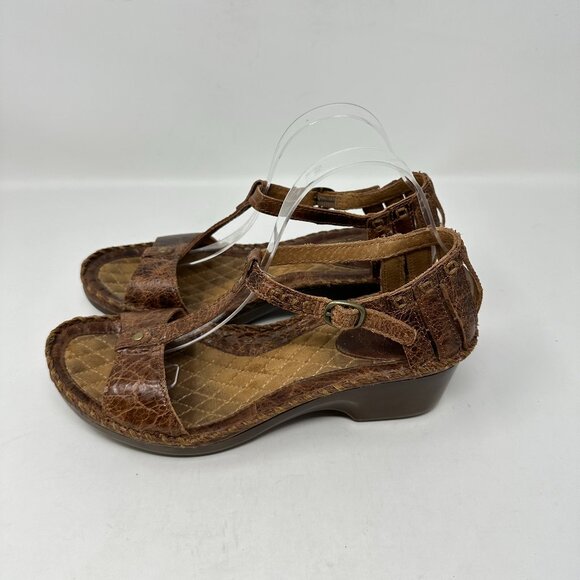 Ariat | Shoes | Ariat Shalimar Brown Leather Tstrap Wedge Heeled ...